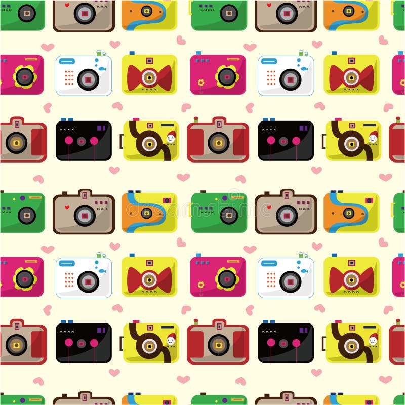 Seamless camera pattern stock vector. Illustration of pattern - 19149563