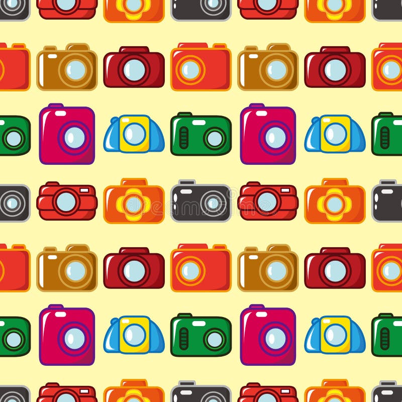 Seamless camera pattern stock vector. Illustration of pattern - 19149563