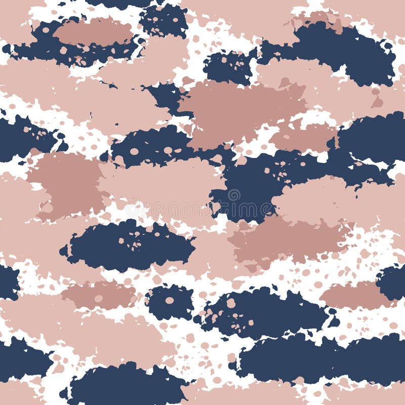 Seamless Camo Pattern Cartoon Vector. Military Print Stock Vector ...
