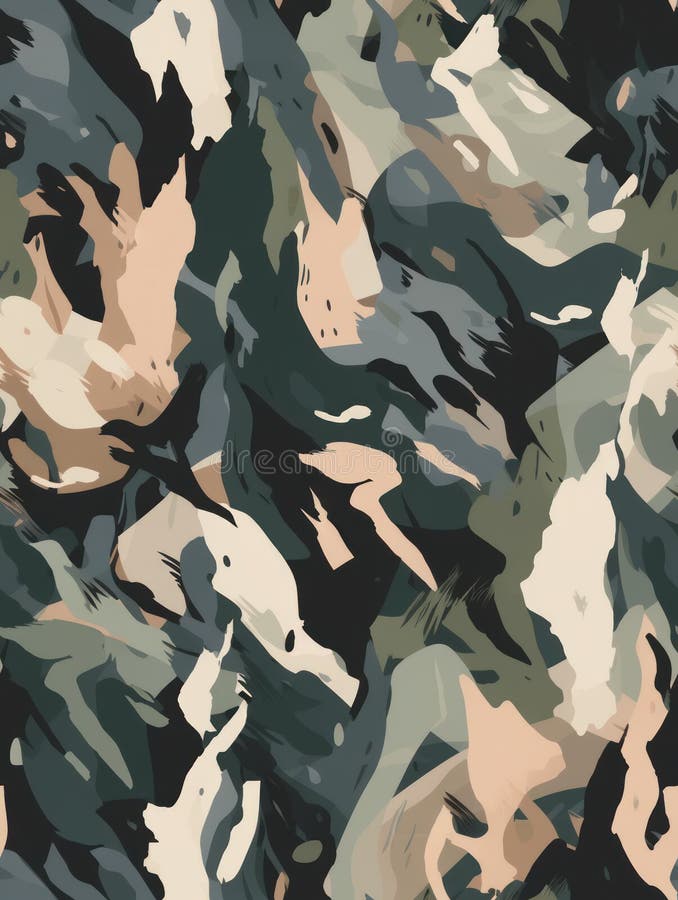 Seamless Camouflage Pattern Stock Illustration - Illustration of ...