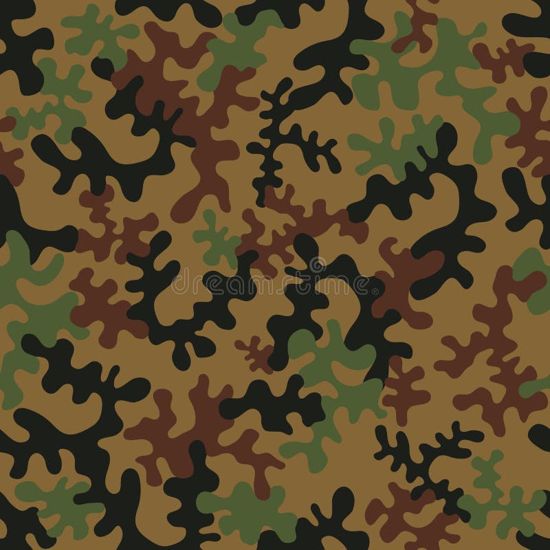 Seamless Camouflage Pattern - Vector Illustration Stock Illustration ...