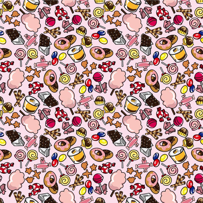 Seamless candy pattern stock vector. Illustration of birthday - 17598777