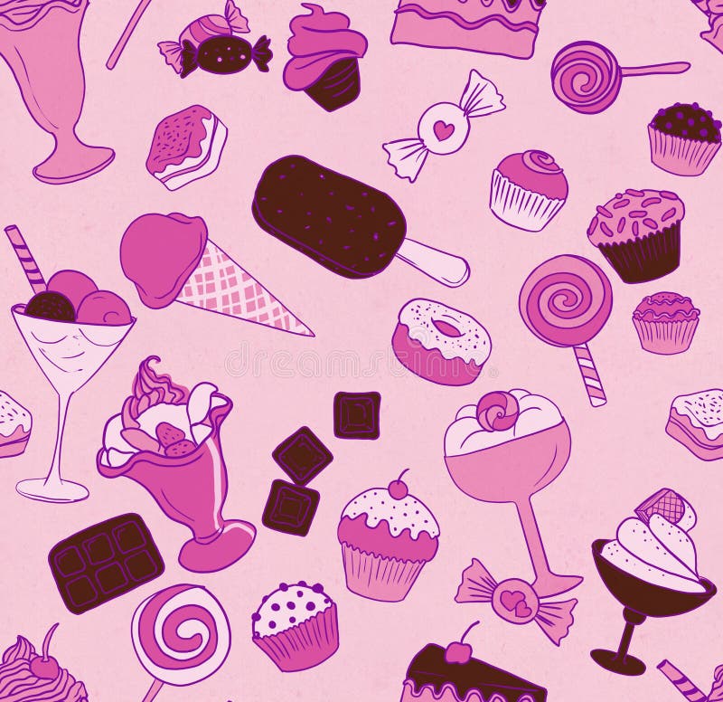 Seamless candy pattern stock vector. Illustration of comic - 25427680