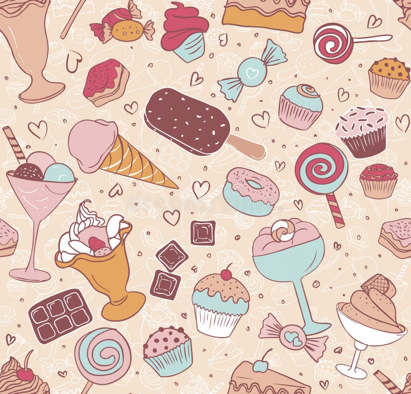 Seamless candy pattern stock vector. Illustration of beautiful - 24566238