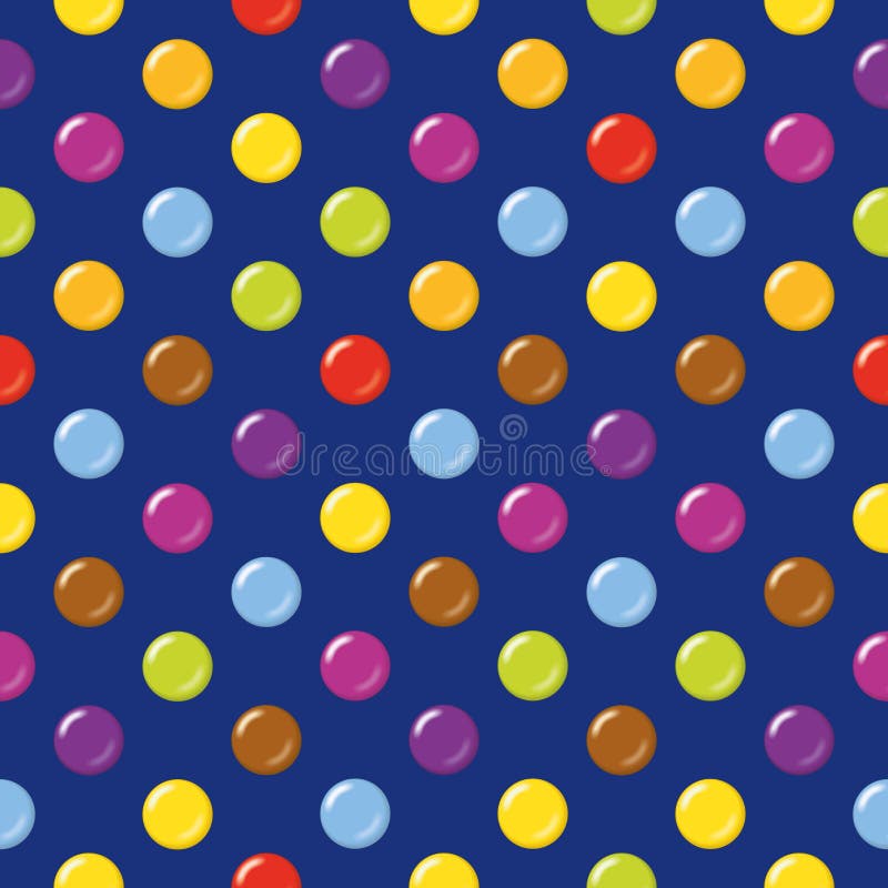 Seamless Candy Background Pattern. Sugar Coated Candy on Blue ...