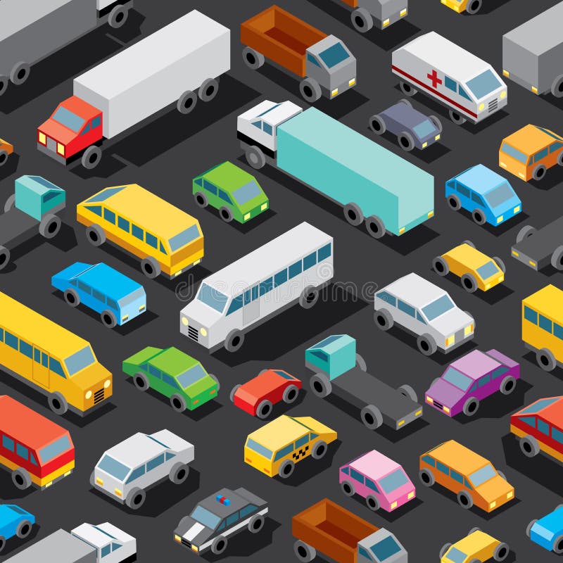 Seamless Car Parking. Vector Pattern Stock Vector - Illustration of ...