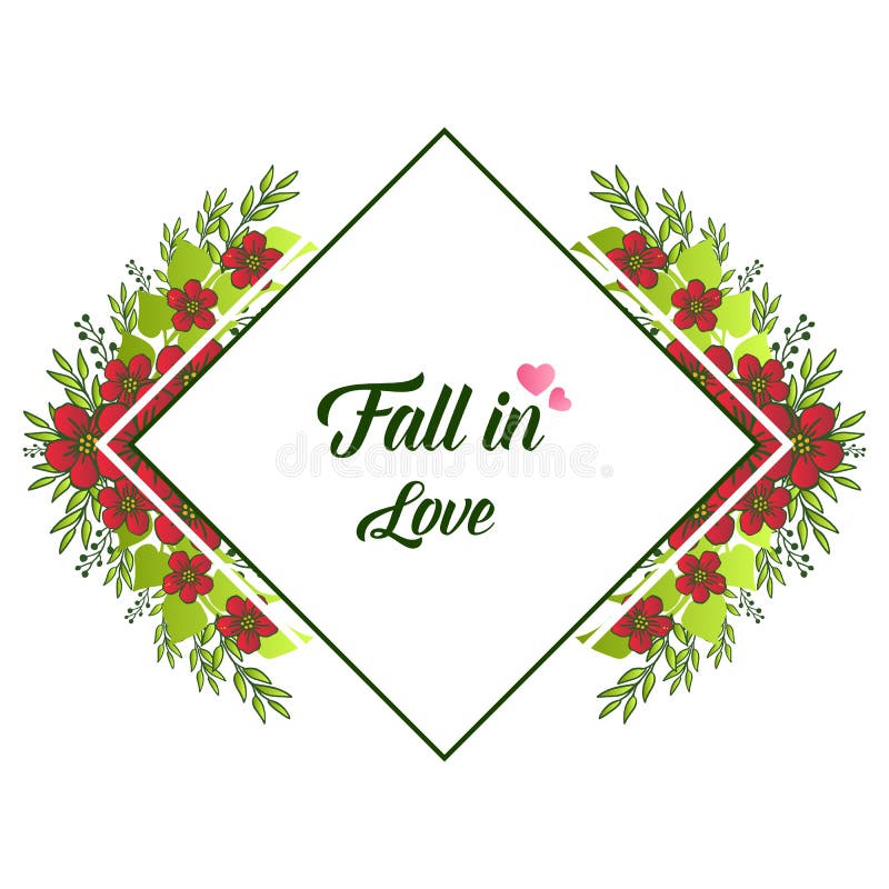 Seamless Card Fall in Love, Romantic, with Decoration Pattern Art of ...