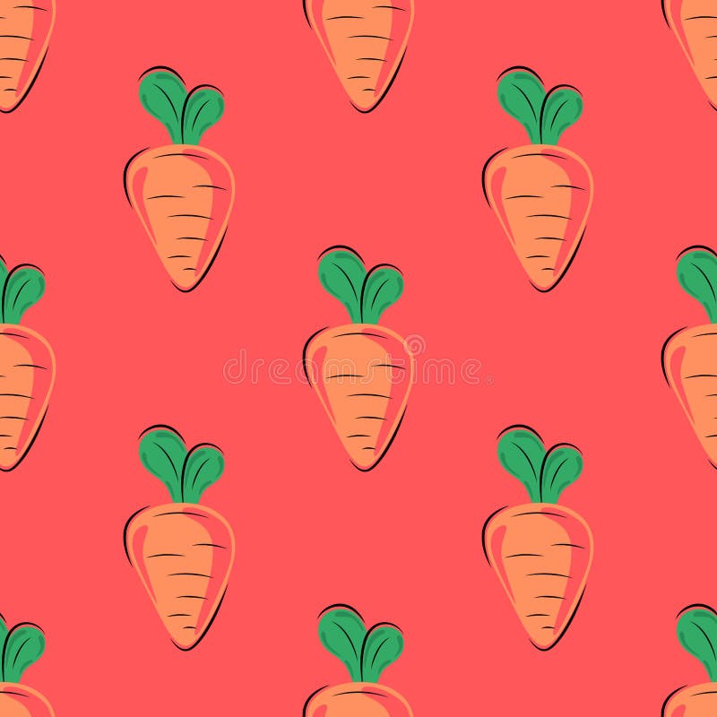 Seamless Carrot Pattern and Background Vector Illustration Stock Vector ...