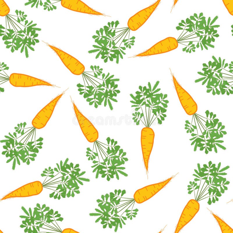 Seamless Carrot Texture. Endless Vegetable Background. Vector. Stock ...
