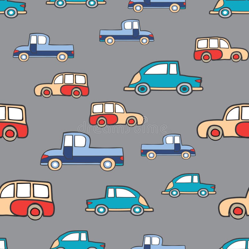 Seamless Cars pattern stock vector. Illustration of fabric - 150741154