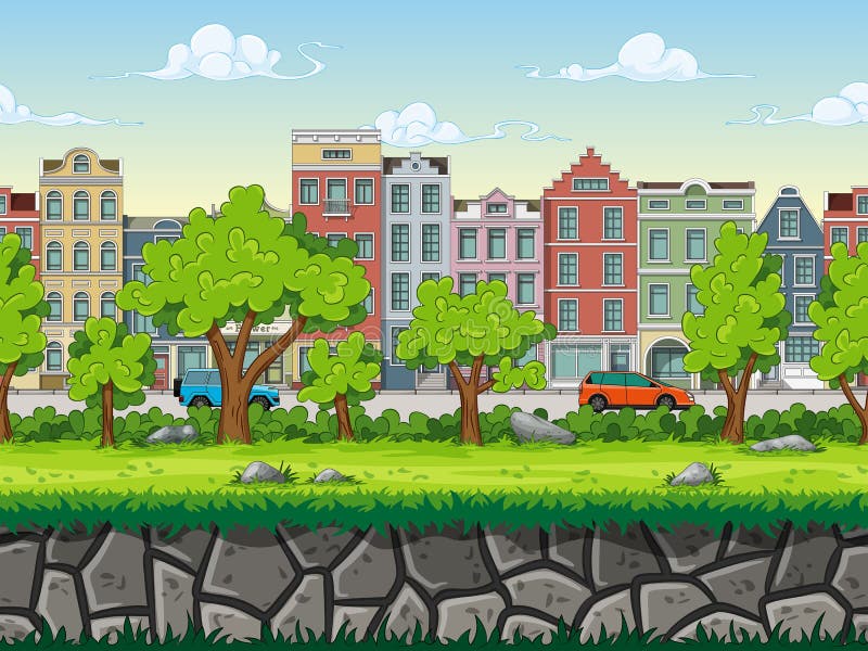 Cartoon cityscape stock vector. Illustration of color - 23108251