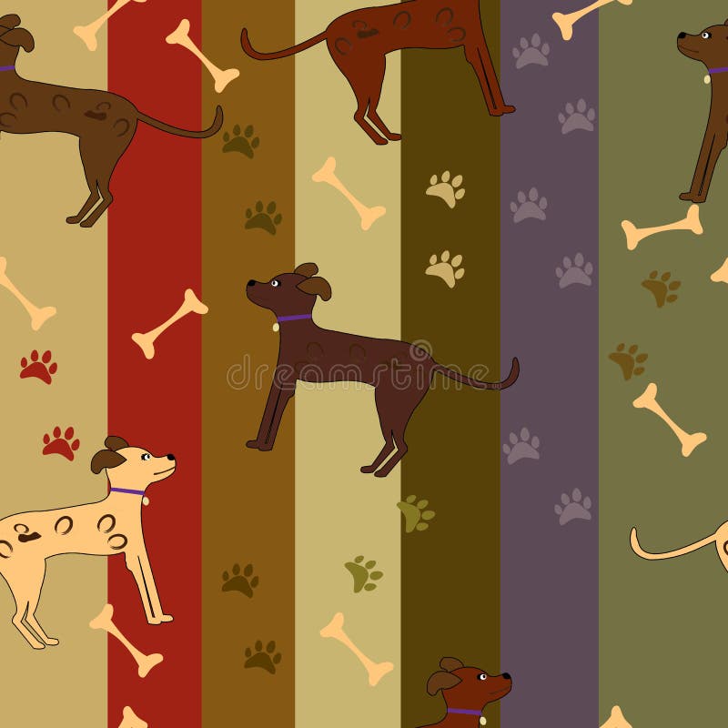 Seamless Cartoon Dog Pattern Stock Vector - Illustration of graphic ...