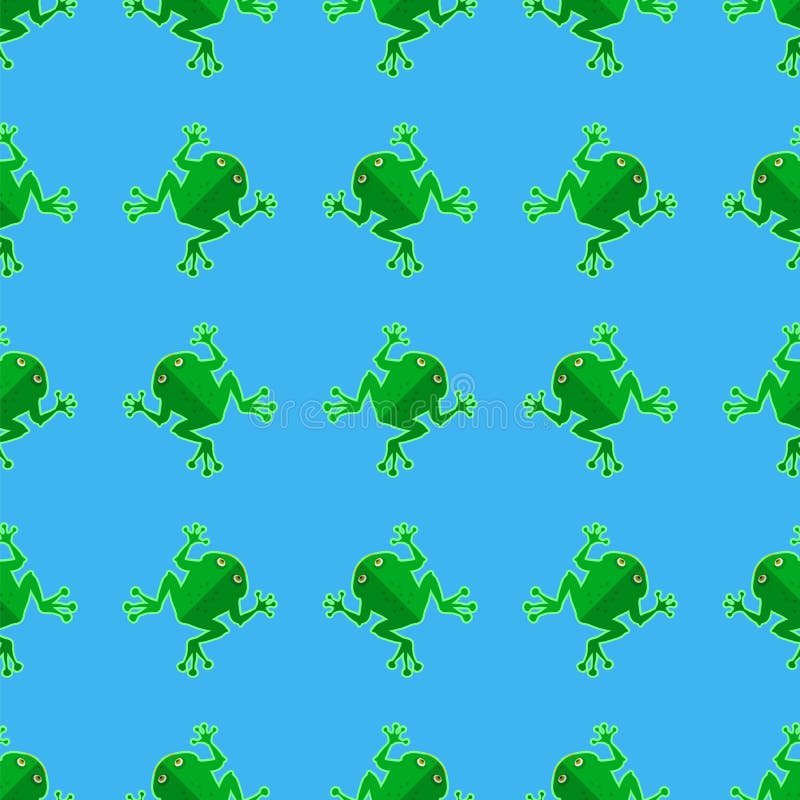 Seamless Cartoon Frog Pattern Stock Vector - Illustration of design ...