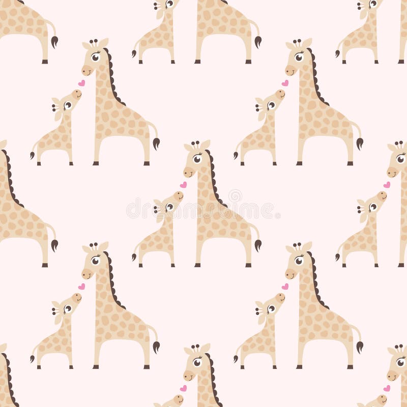 Seamless Cartoon Giraffe Pattern Stock Vector - Illustration of holiday ...