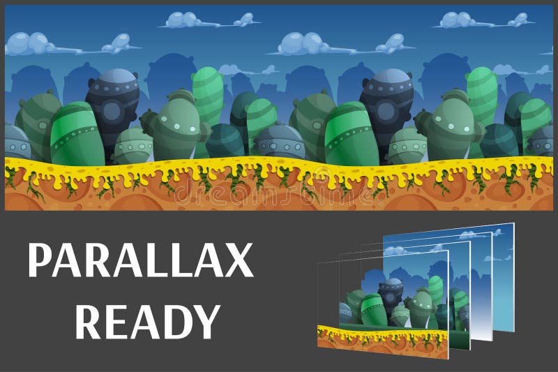 Seamless Cartoon Beach Landscape, Vector Unending Background with ...