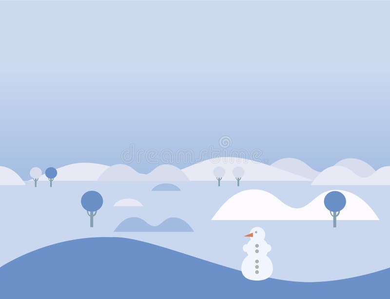 Seamless Cartoon Nature Winter Landscape, Vector Illustration Stock ...