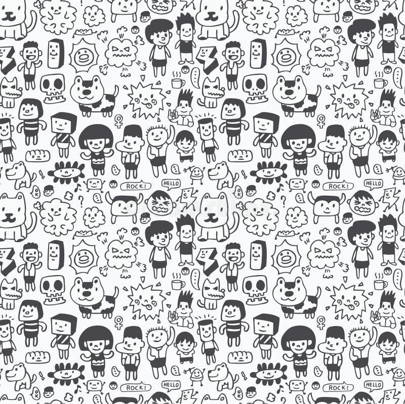 Seamless cartoon pattern stock vector. Illustration of cute - 16494756