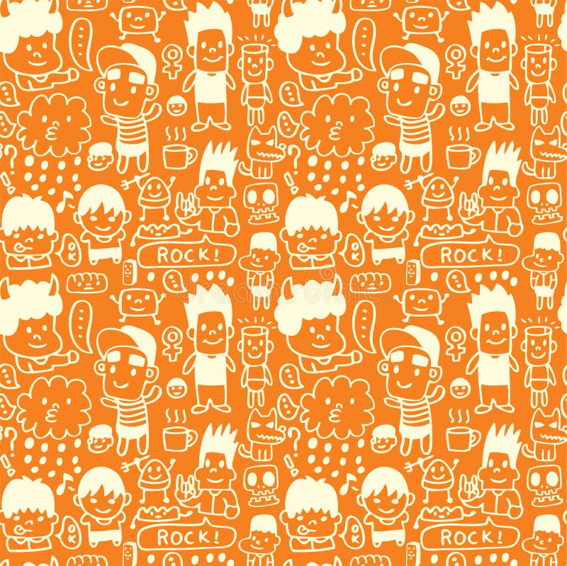 Fun cartoon pattern stock vector. Illustration of joyful - 27385024