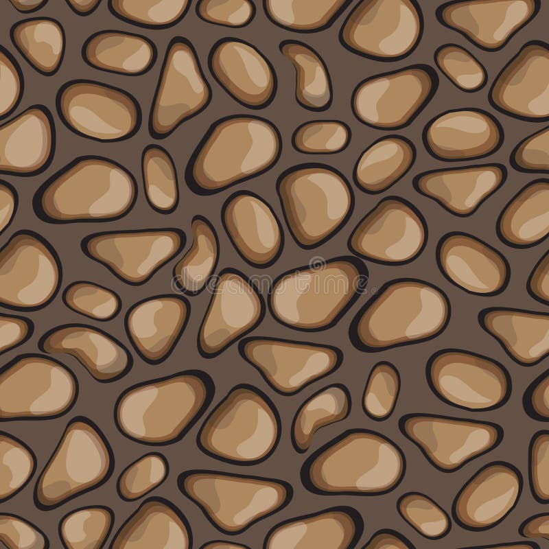 Seamless Cartoon Texture Of Dark Cobblestone Stock Illustration ...