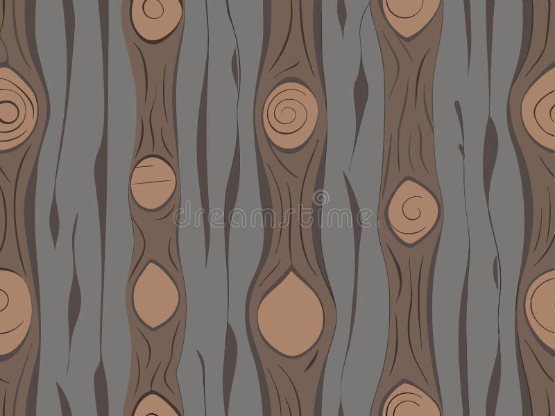 Seamless Cartoon Vector Illustration of Wood Texture Background in a ...