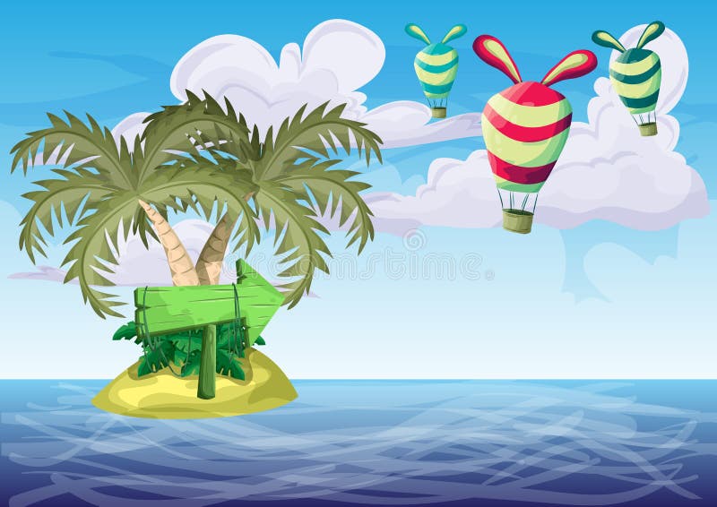 Seamless Cartoon Vector Island with Separated Layers Stock Vector ...