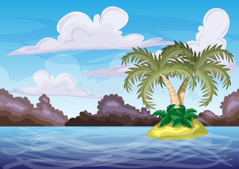 Seamless Cartoon Vector Island with Separated Stock Vector ...