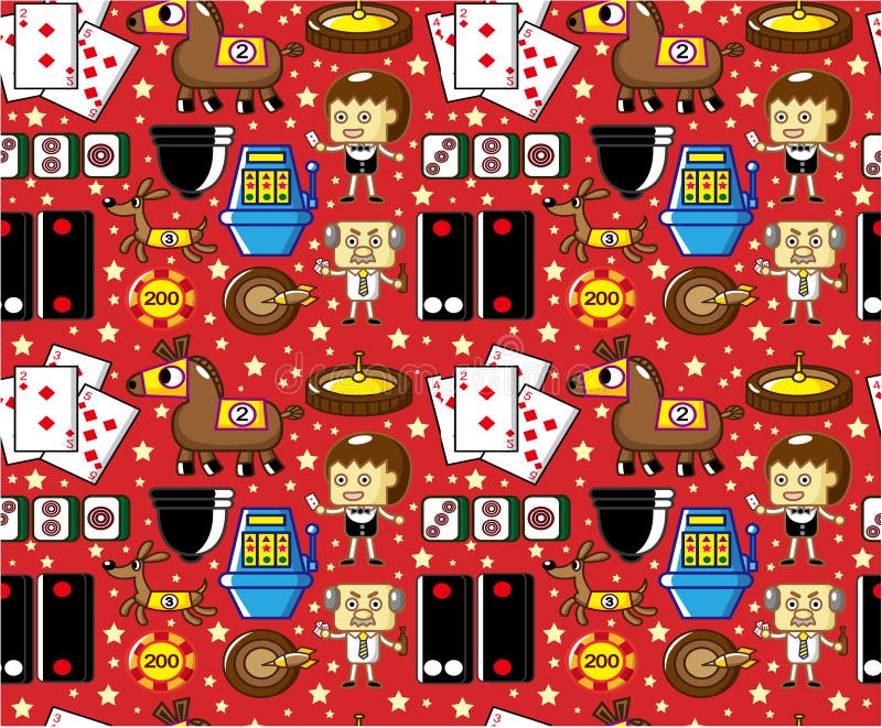 Seamless Casino Gambling Poker Background with Red and Black Symbols ...