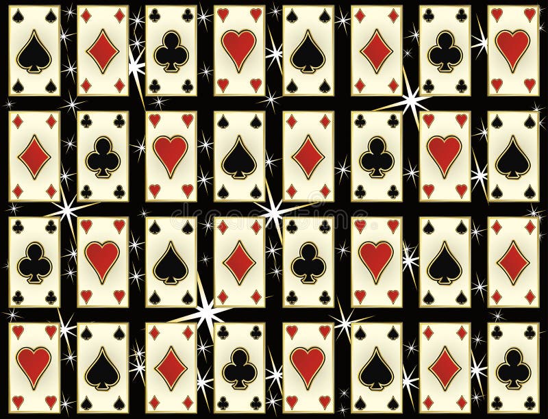 Seamless Casino Pattern with Poker Cards Stock Vector - Illustration of ...