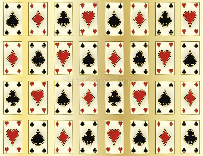 Seamless Casino Pattern with Poker Cards, Vector Stock Vector ...