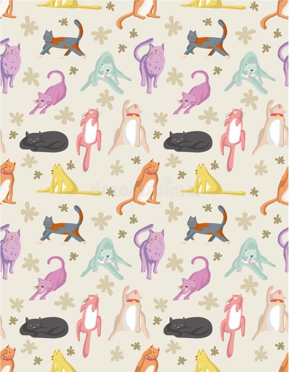 Seamless cat pattern stock vector. Illustration of happiness - 17598204