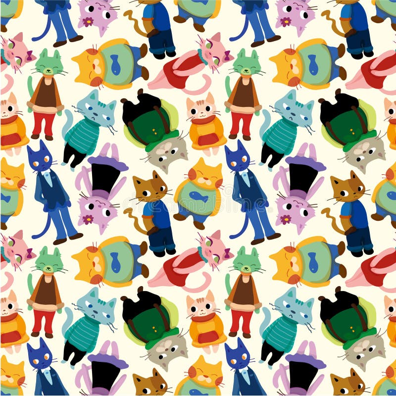 Seamless cat pattern stock vector. Illustration of beauty - 17788604