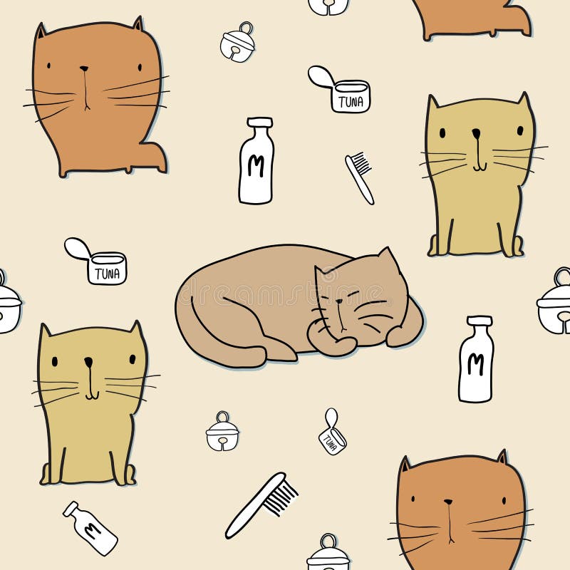 Cat Stuff Pattern Stock Illustrations – 231 Cat Stuff Pattern Stock ...