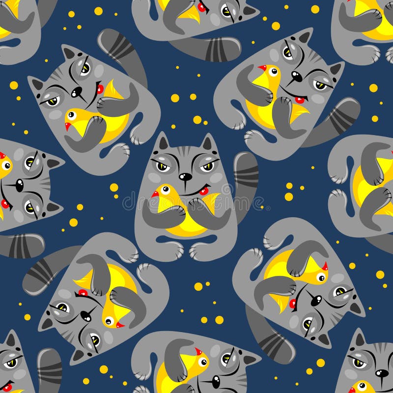Seamless cats background stock vector. Illustration of wallpaper - 55293635