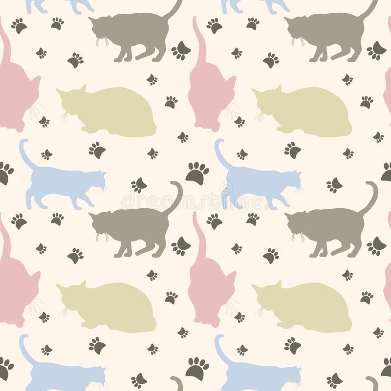 Seamless cats pattern stock vector. Illustration of print - 32101768