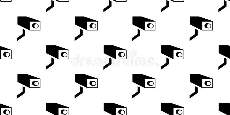 Seamless CCTV Security Camera Icon Pattern, Repeats Vertically and ...