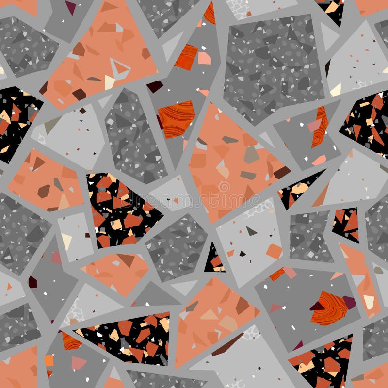 Seamless Ceramic Tile Floor Pattern. Terrazzo Style Tile Background ...