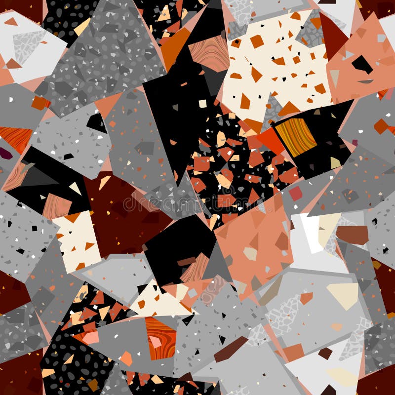 Seamless Ceramic Tile Floor Pattern. Terrazzo Style Tile Background ...