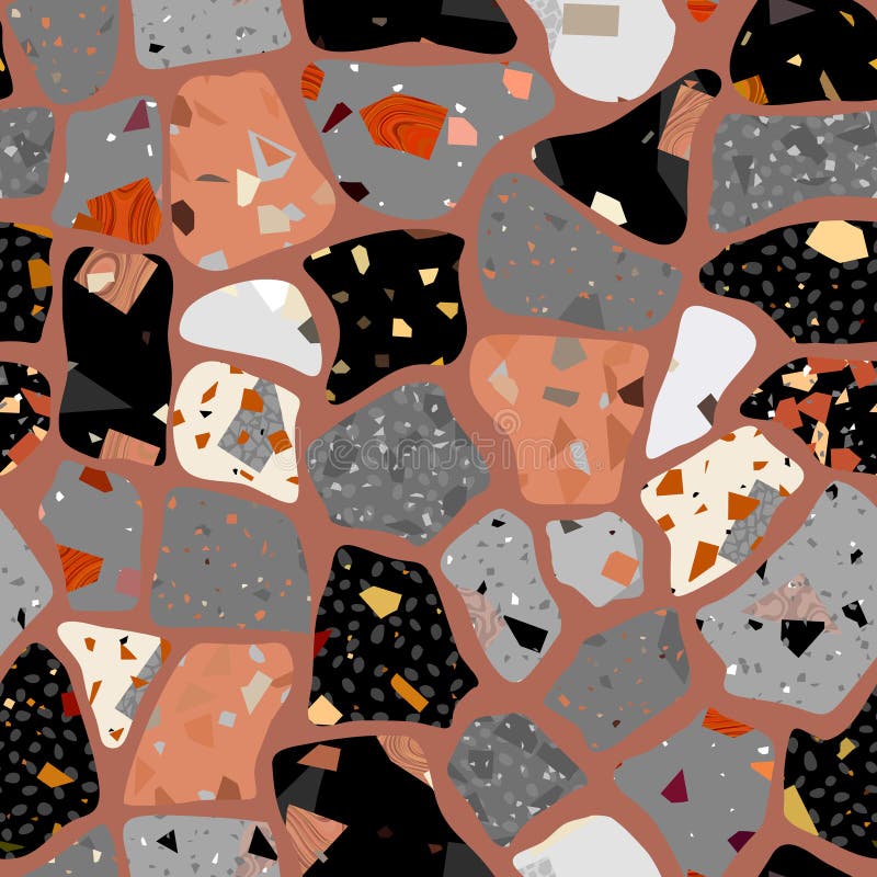 Seamless Ceramic Tile Floor Pattern. Terrazzo Style Tile Background ...