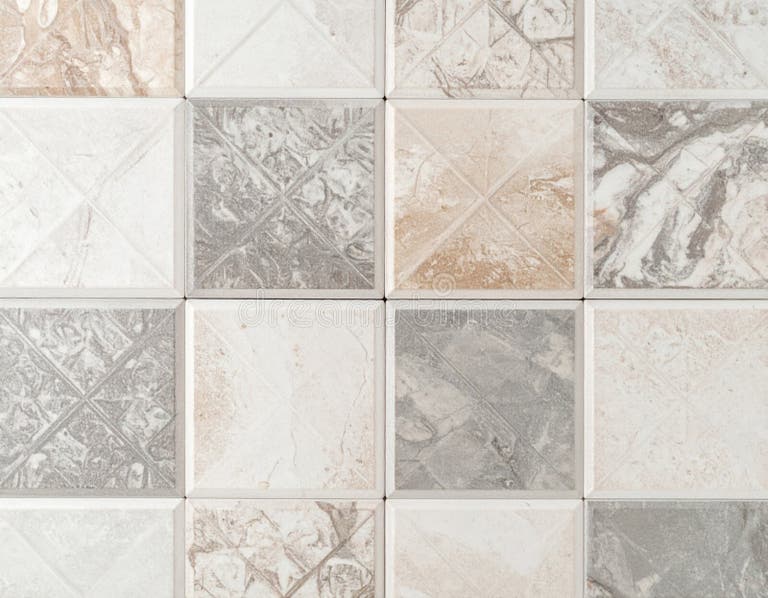 Seamless Ceramic Tile Pattern with Square Elements in Beige and Gray ...