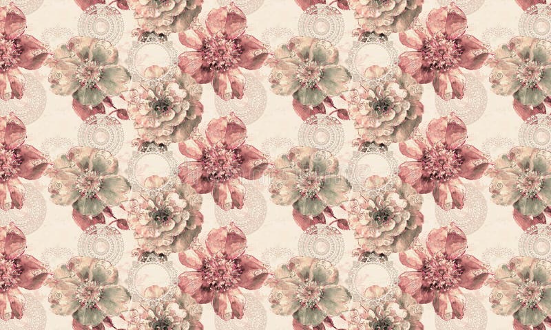 2100042136 Seamless Ceramic Tiles Flower Texture Art Wallpaper Pattern ...