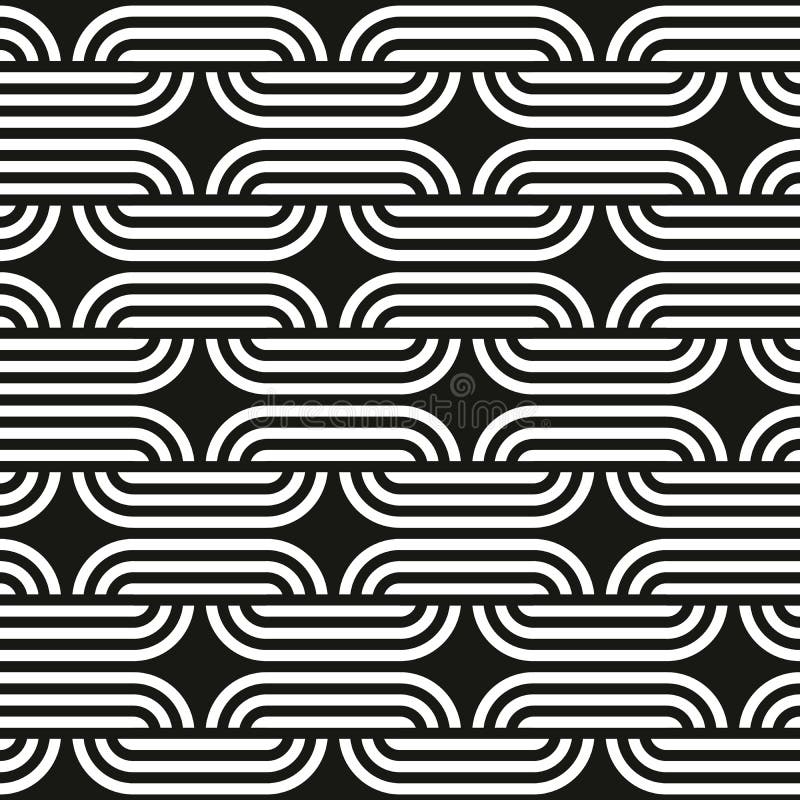 Seamless Chain Pattern, Rounded Shapes Forming Square Area. Geometric ...