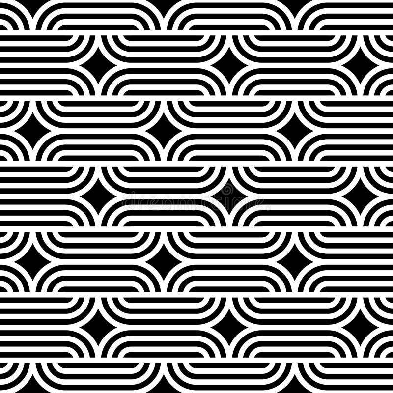 Seamless Chain Pattern of Rounded Shapes. Geometric Striped Graphic ... Seamless Chain Pattern of Rounded Shapes. Geometric Striped Graphic ...