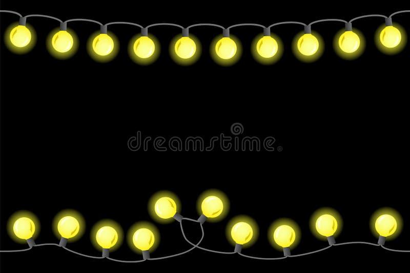 Seamless Chains of Lights on Black Background Stock Vector ...