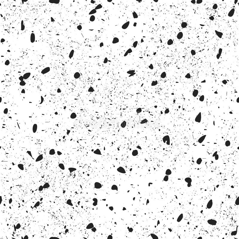 Seamless Chaotic Particles Pattern. Black Particles on White Stock ...