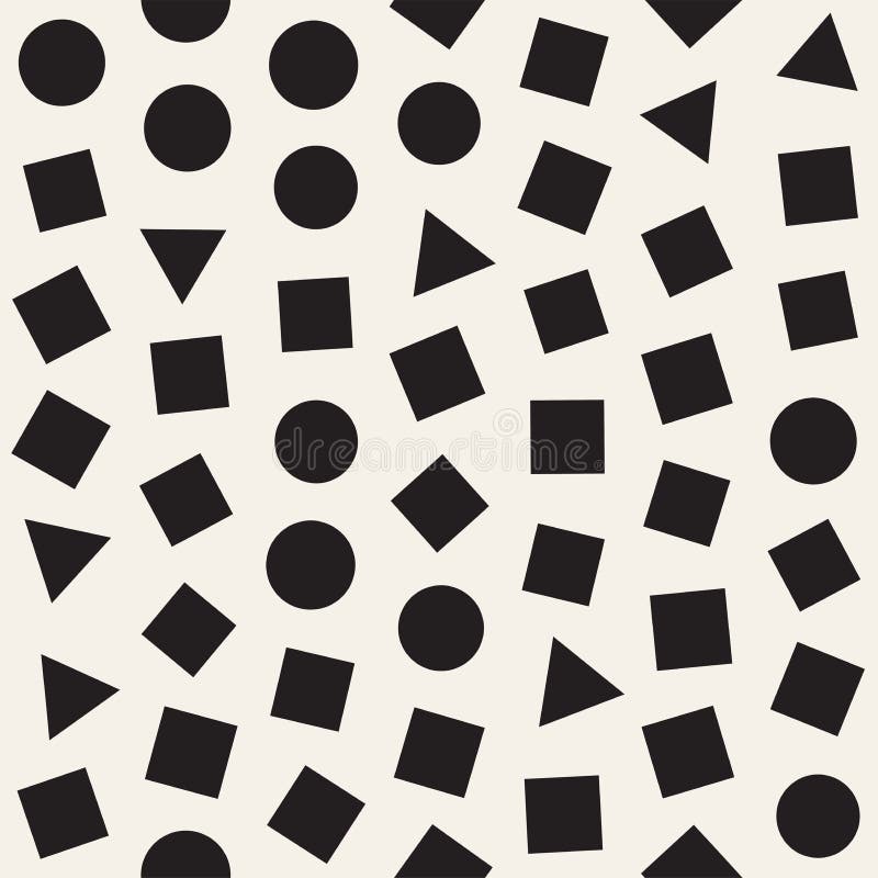 Seamless Chaotic Patterns. Randomly Scattered Geometric Shapes ...