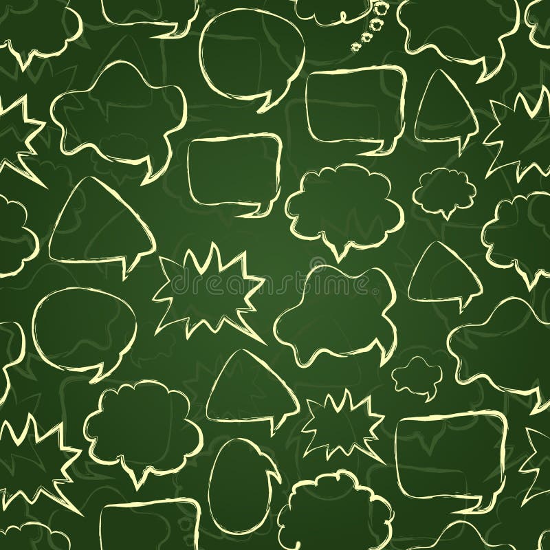 Seamless Chat Pattern with Speech Bubble Silhouette Stock Illustration ...