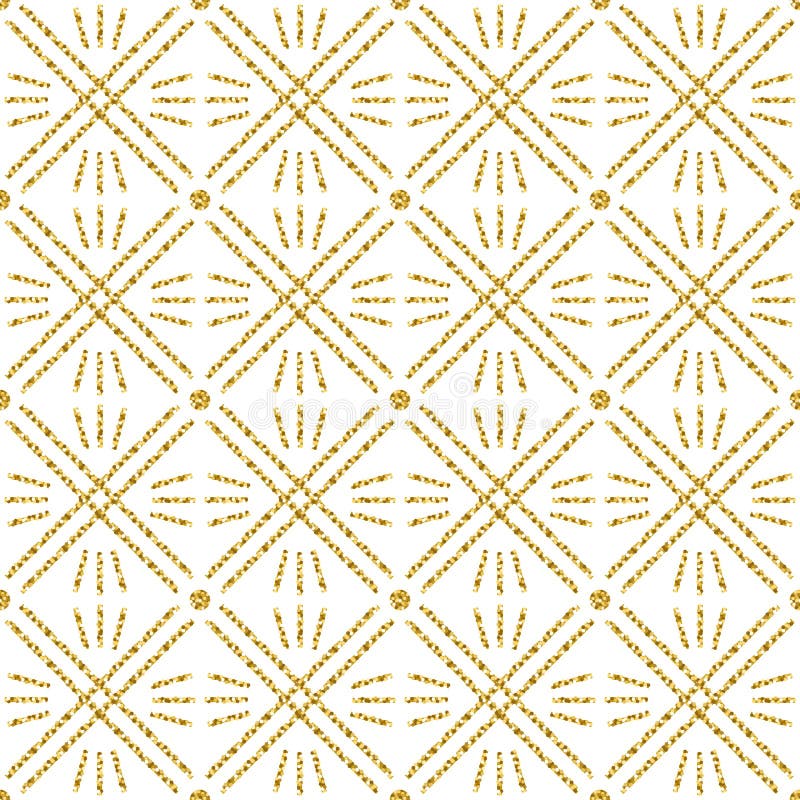 Gold 3d Checkered Ornamental Greek Vector Seamless Pattern. Ornate ...