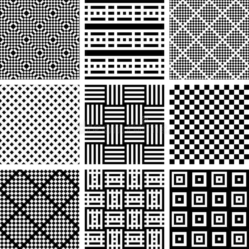 Geometric Textures. Seamless Patterns Set. Stock Vector - Illustration ...