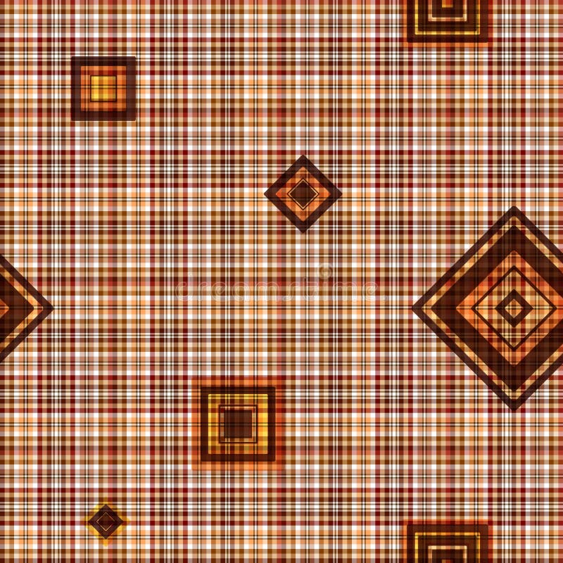 Seamless Checkered Brown Pattern Stock Vector - Illustration of textile ...