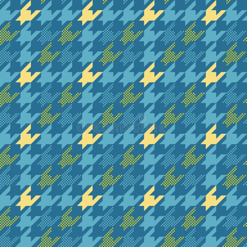 Seamless Checkered Pattern. Classical Hounds Tooth Print on Blue ...